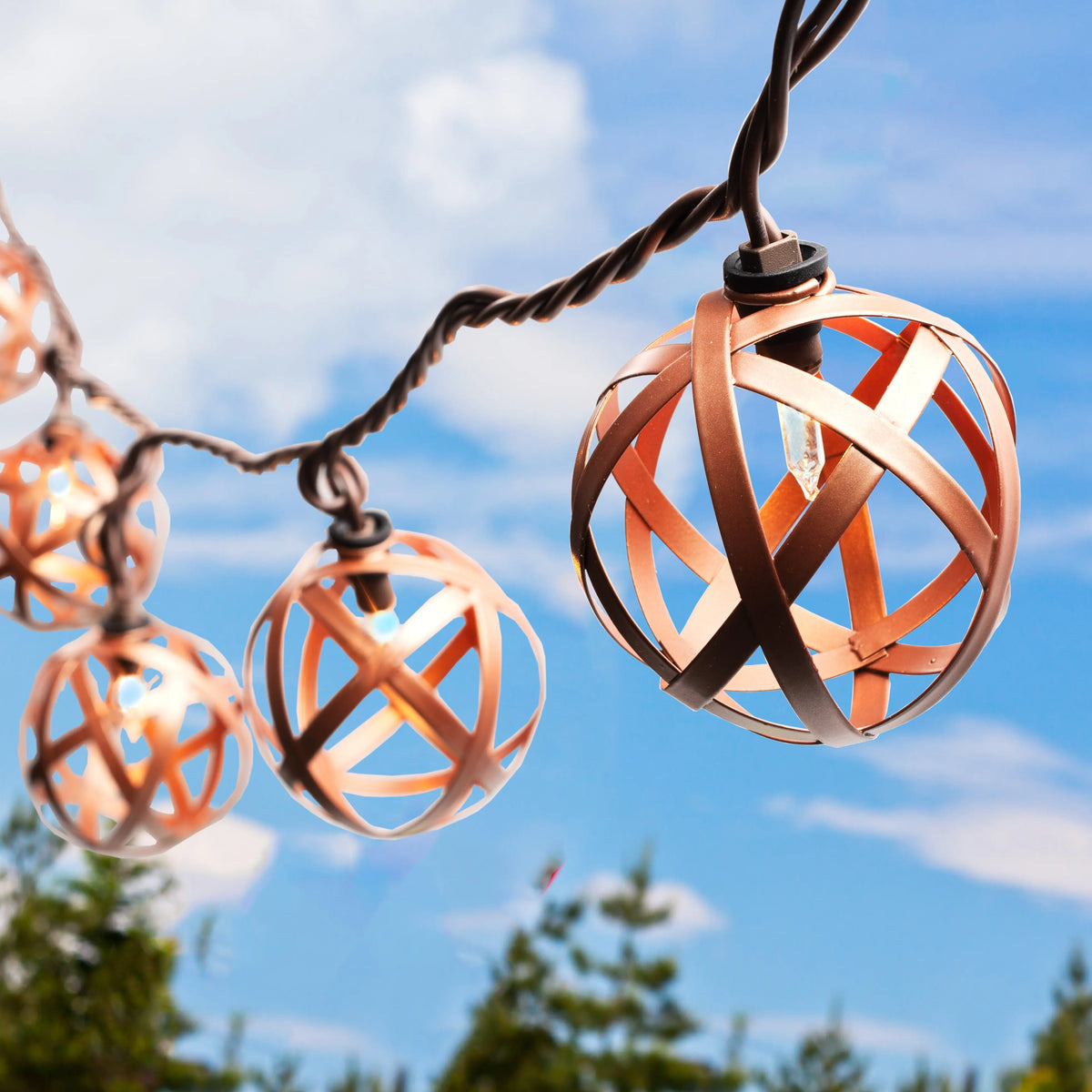 LED Spherical Bronze String Lights - Indoor & Outdoor Lighting – ShopFGI